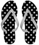 Black And White Polka Dots Flip Flops