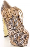 Leopard and Tiger Print Platform Booties